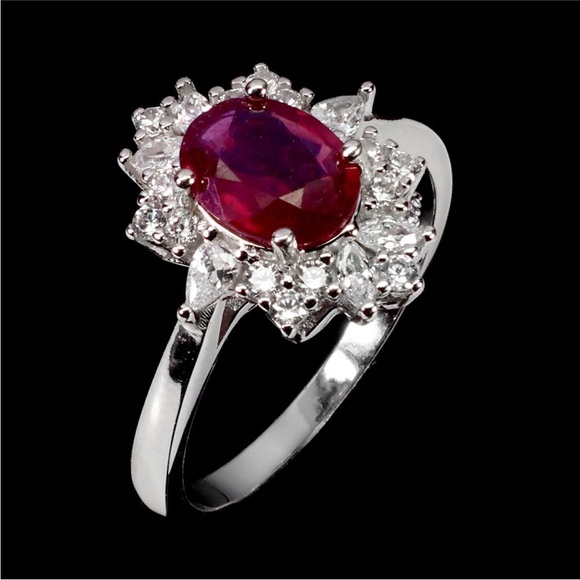 Jewelry | Elegant Genuine Madagascar Ruby 125ct Ring 8 In Sterling ...